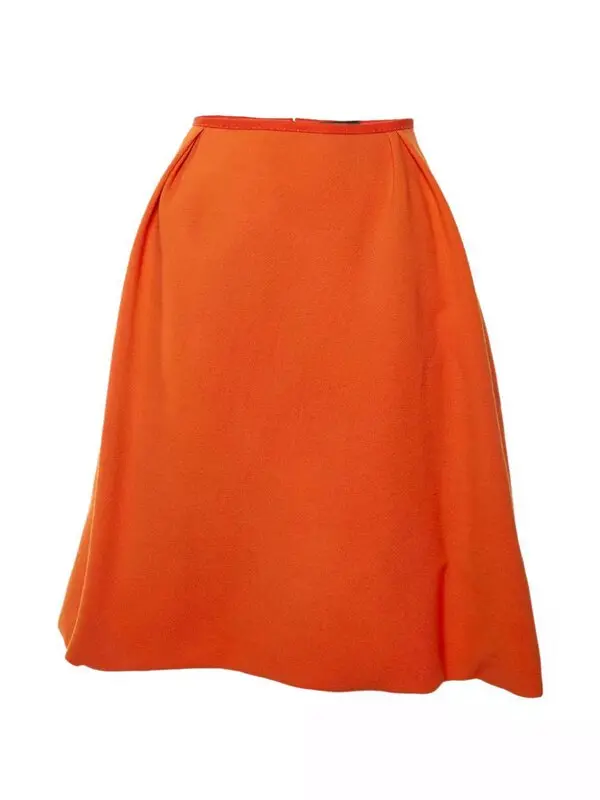 LOUIS VUITTON Pleated Wool Midi Skirt