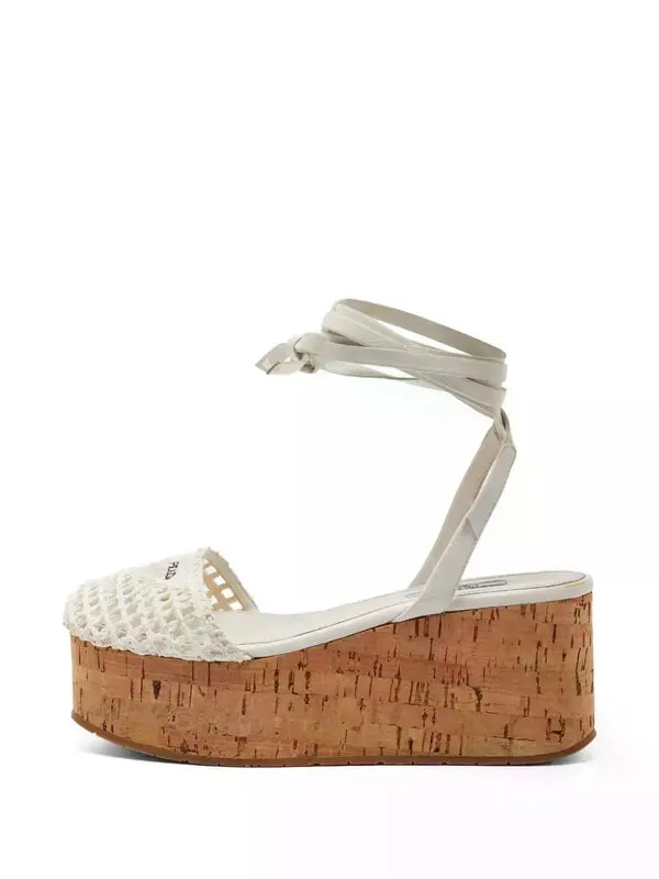 Prada Raffia Platform Sandals