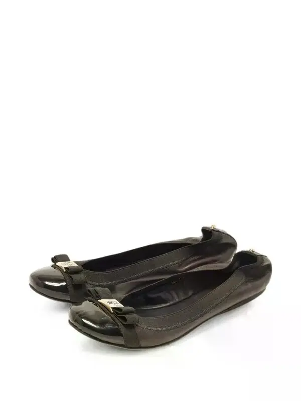 Carolina Herrera Bow-detail Cap-toe Ballet Flats - Black