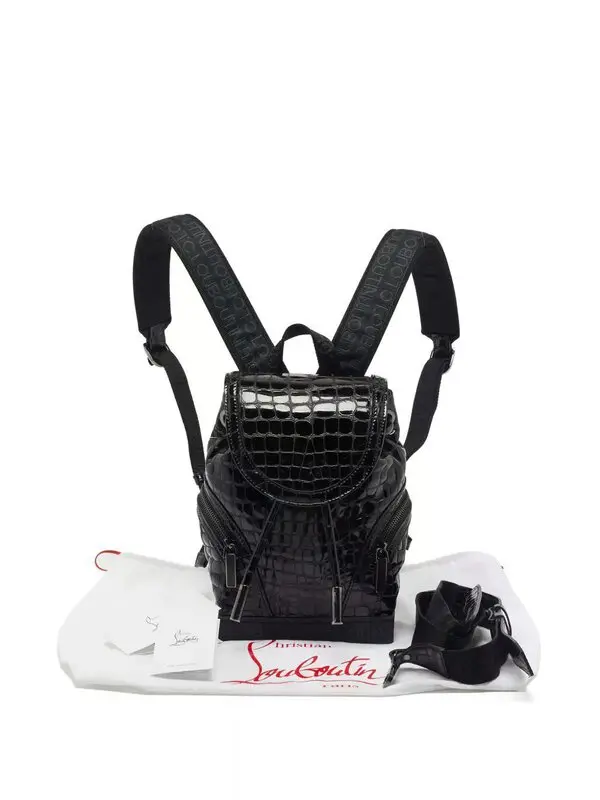 CHRISTIAN LOUBOUTIN Small Explorafunk Crocodile-effect Backpack