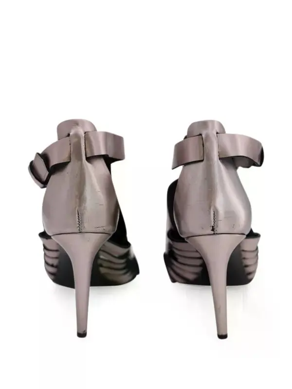 Proenza Schouler Silver Leather Cage Stiletto Sandals