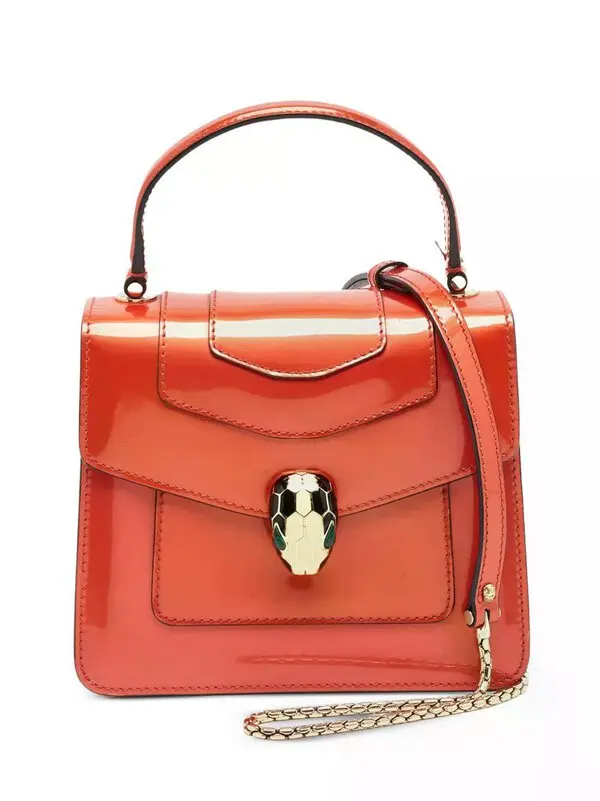 BVLGARI Serpenti Forever Leather Tote Bag - Red