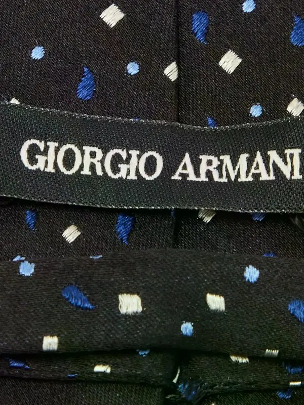 Giorgio Armani Geometric Jacquard Silk Neck Tie - Black