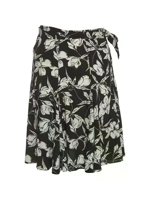 Polo Ralph Lauren Mini Floral-print Wrap Skirt - Black