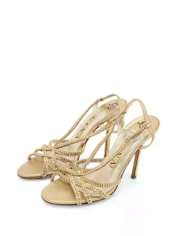 GINA Crystal-embellished Slingback Sandals