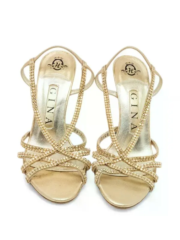 GINA Crystal-embellished Slingback Sandals
