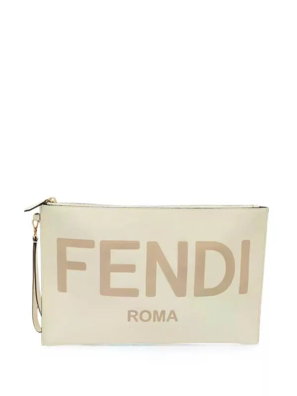 Fendi Large Debossed-logo Clutch Bag