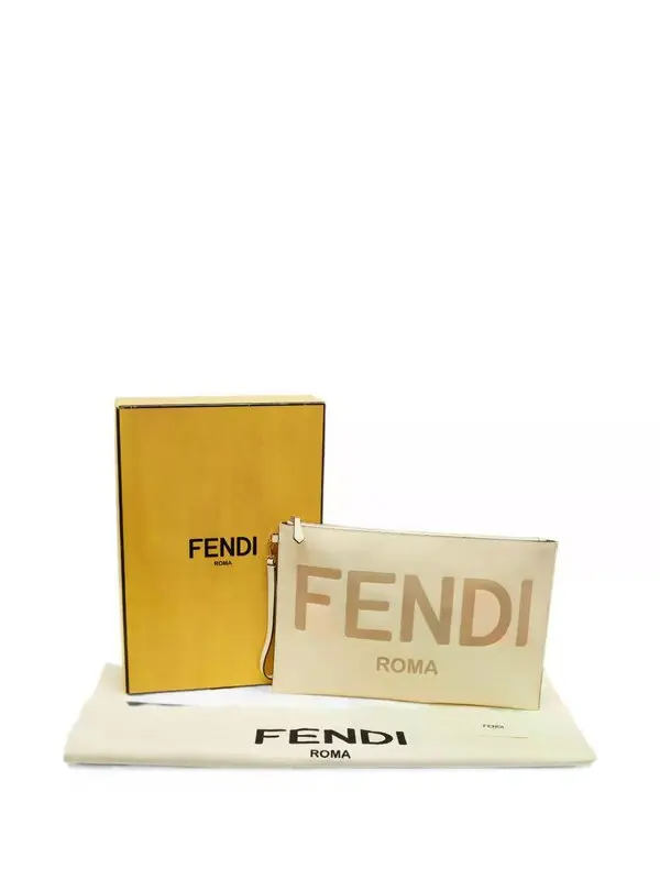 Fendi Large Debossed-logo Clutch Bag