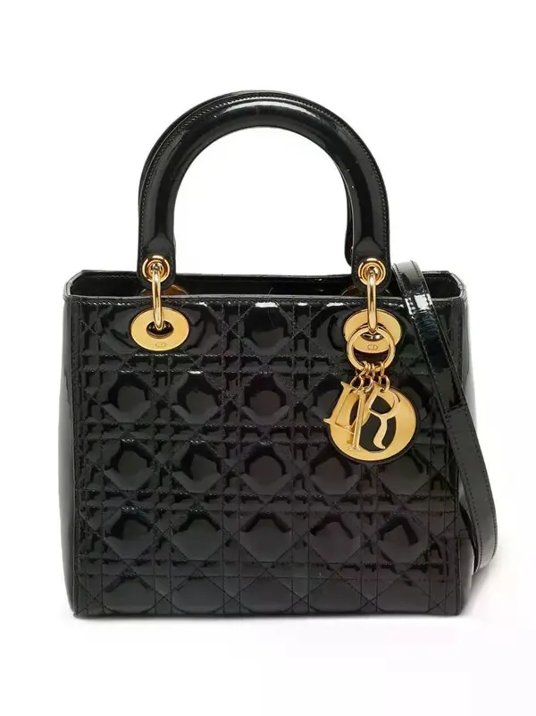 Dior Lady Cannage Tote Bag - Black