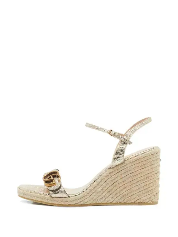Gucci Gg Marmont Espadrille Wedge Sandals