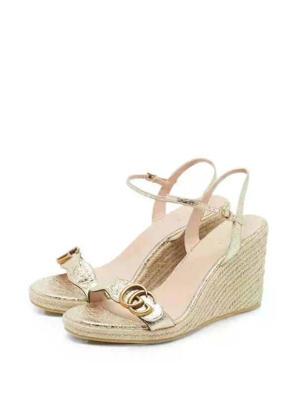 Gucci Gg Marmont Espadrille Wedge Sandals