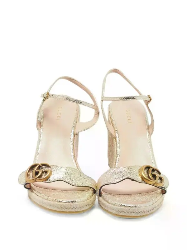 Gucci Gg Marmont Espadrille Wedge Sandals
