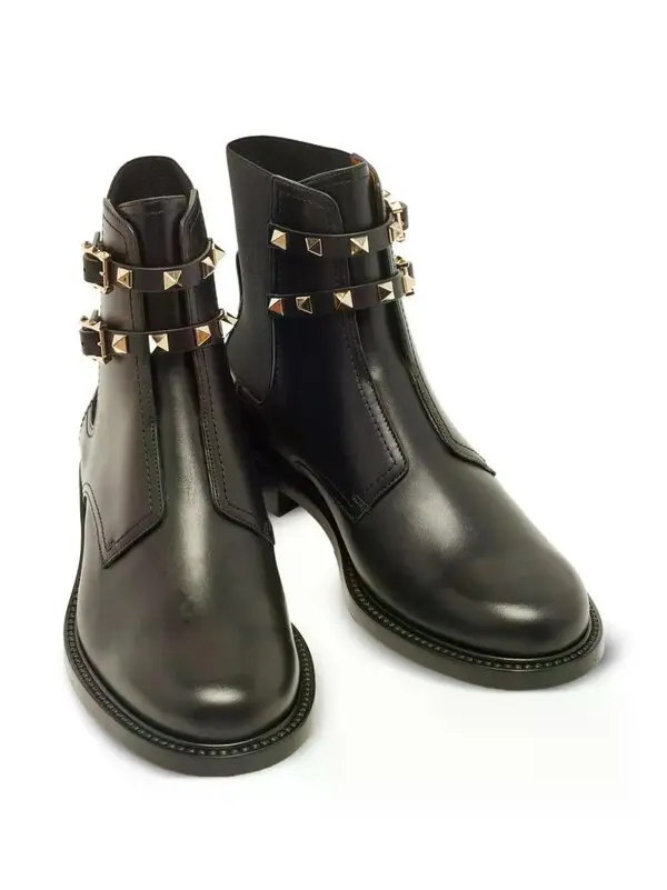 Valentino Garavani Rockstud Buckle Ankle Boots