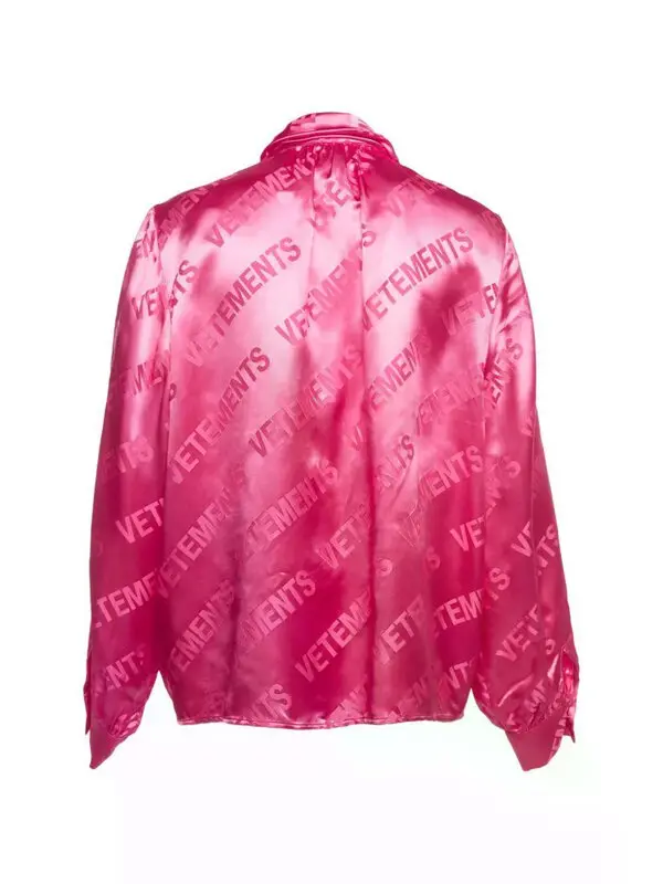Vetements Logo Jacquard Neck-tie Blouse