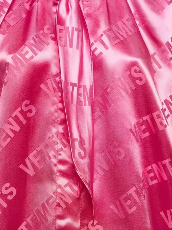Vetements Logo Jacquard Neck-tie Blouse