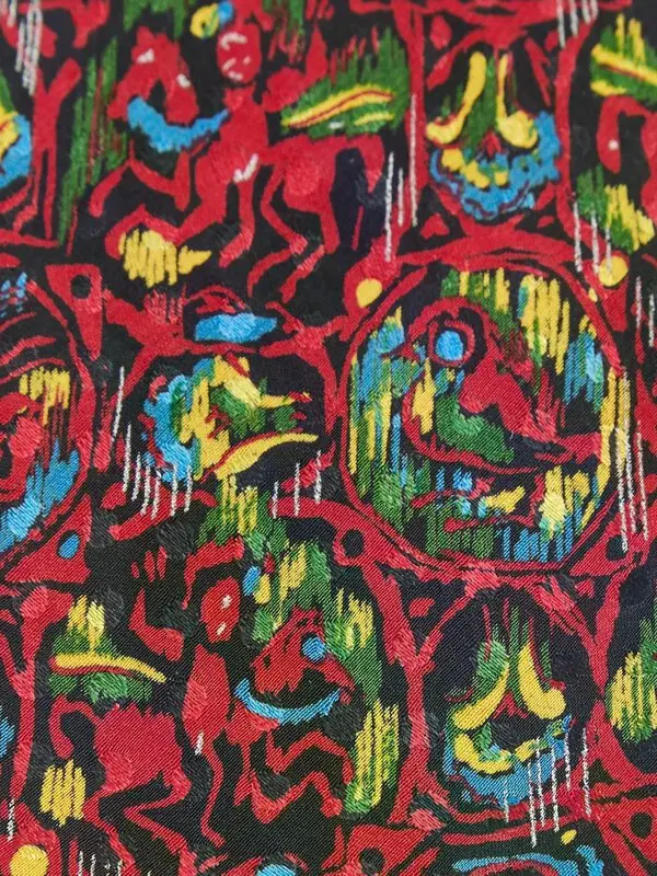Brioni Silk Graphic Motif Neck Tie - Red