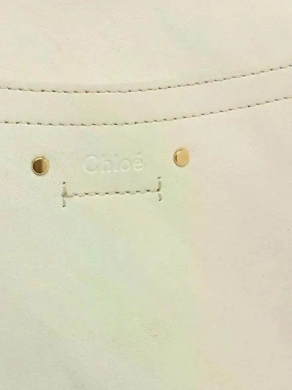 Chloé Suede Leather Ring Detail Bag - White
