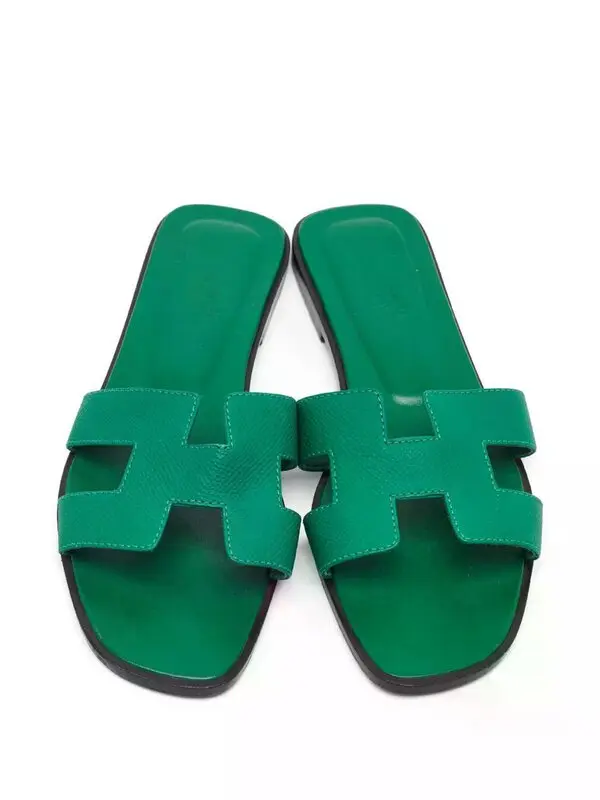 Hermès Oran H-cutout Sandals - Green