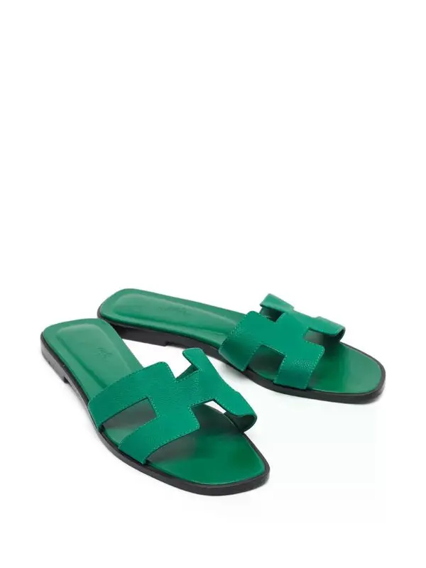 Hermès Oran H-cutout Sandals - Green