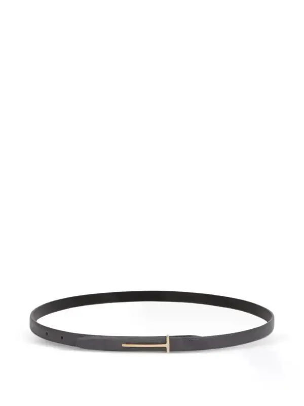 TOM FORD T-logo Leather Belt - Black