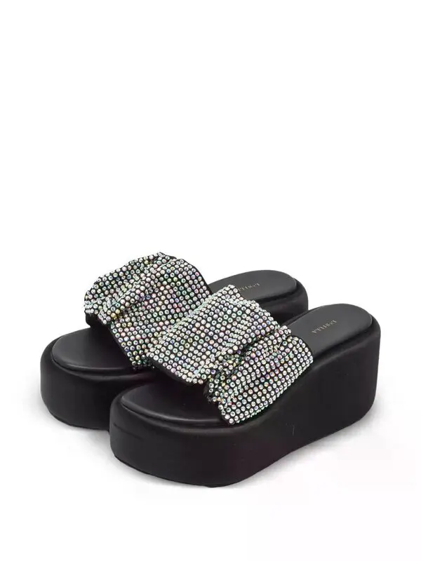 LE SILLA Crystal-embellished Wedge Sandals