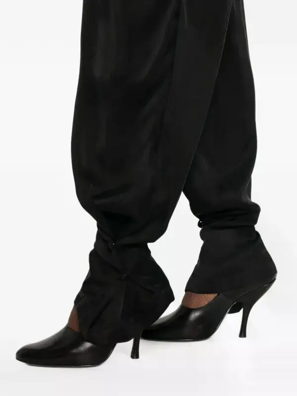 Andamane The Attico Pleated Ankle-tie Trousers - Black