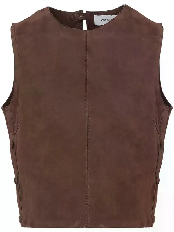 YVES SALOMON Sleeveless Suede Top