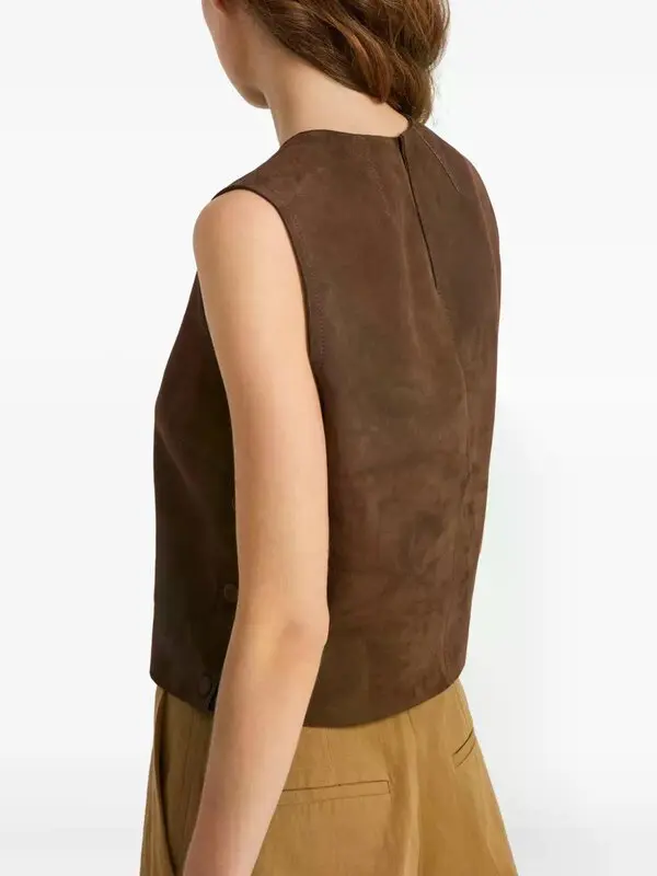 YVES SALOMON Sleeveless Suede Top