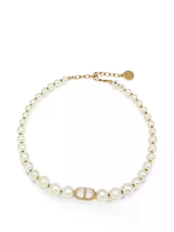 Dior 30 Montaigne Faux Pearl Choker Necklace - Gold
