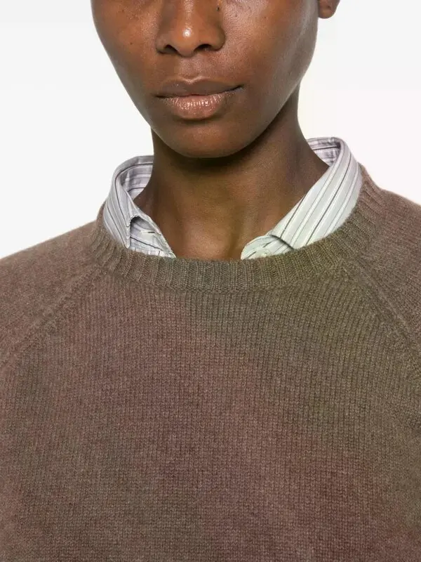 BEYOU Long-sleeve Ribbed-trim Sweater