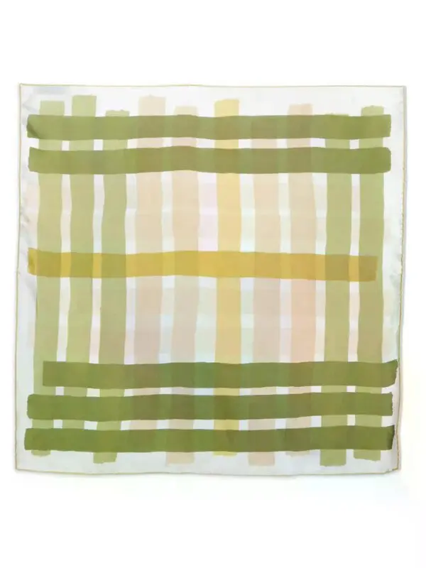 Burberry Check Silk Scarf - Green
