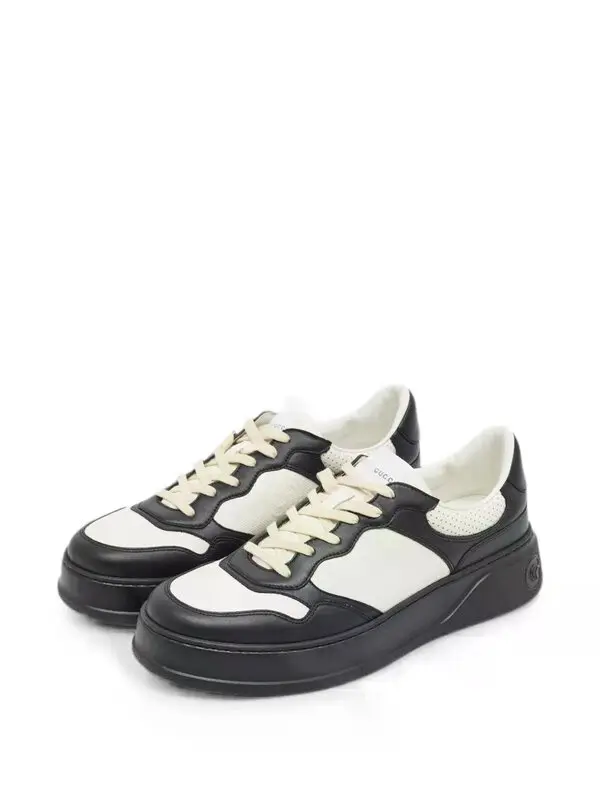 Gucci Jumbo Gg Motif Leather Lace-up Sneakers