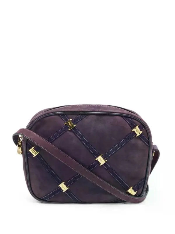 FERRAGAMO Quilted Studded Crossbody Bag - Purple