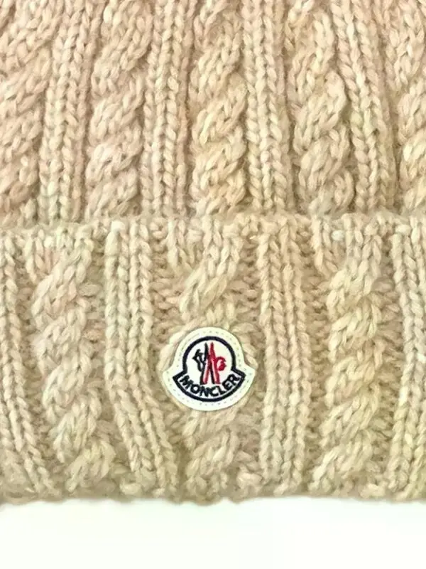 Moncler Cable Knit Wool Blend Beanie
