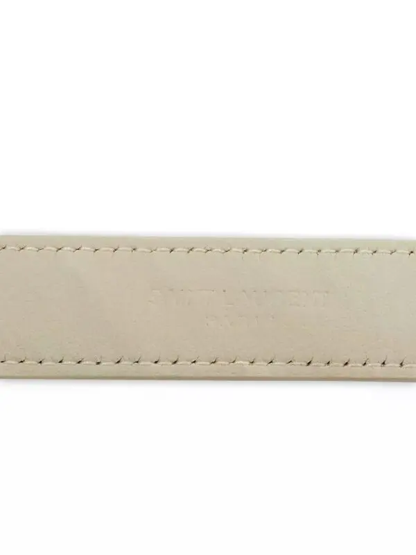 Saint Laurent Cassandre Buckle Belt - White