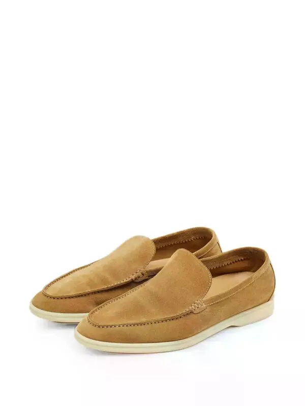 Loro Piana Summer Walk Suede Loafers - Brown
