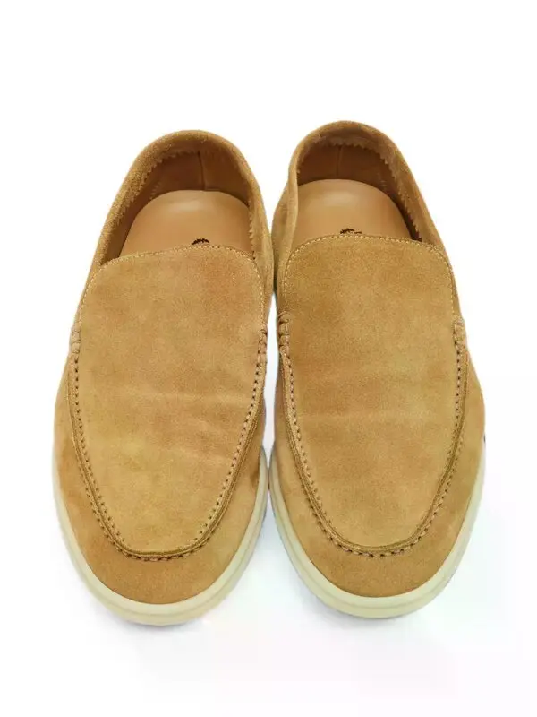 Loro Piana Summer Walk Suede Loafers - Brown