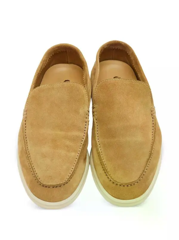 Loro Piana Summer Walk Suede Loafers - Brown