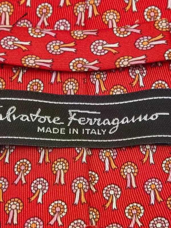 FERRAGAMO Prize Ribbon Print Tie
