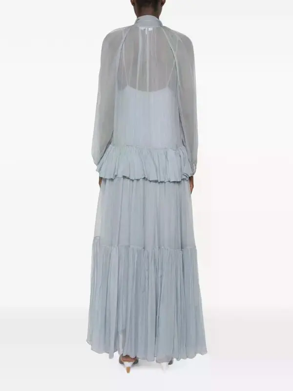 Chloé Ruffled Silk-mousseline Maxi Dress