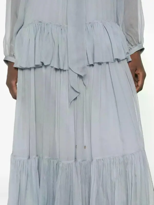 Chloé Ruffled Silk-mousseline Maxi Dress