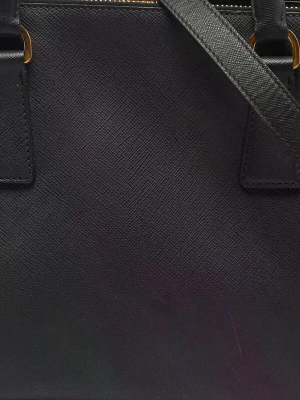 Prada Logo Plaque Double Zip Handbag - Black