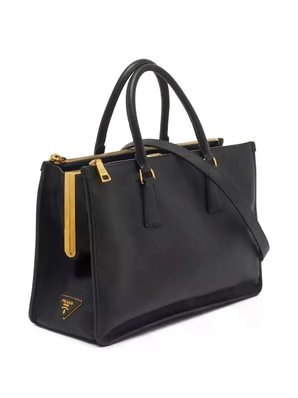 Prada Logo Plaque Double Zip Handbag