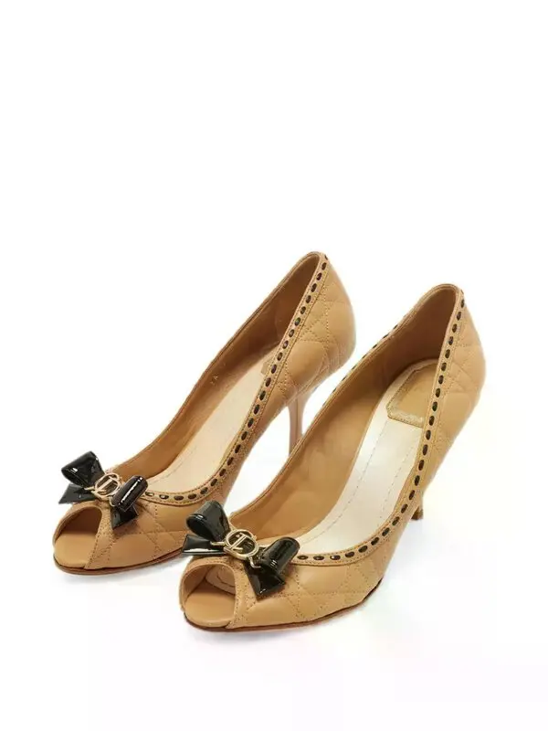 Dior Idyll Quilted Peep-toe Pumps