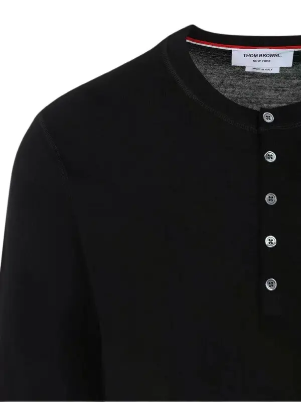 Thom Browne Button-placket Long-sleeve T-shirt