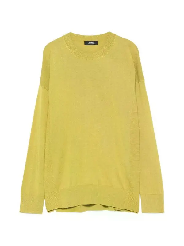 Alpha Studio Crew Neck Sweater With Side Slits