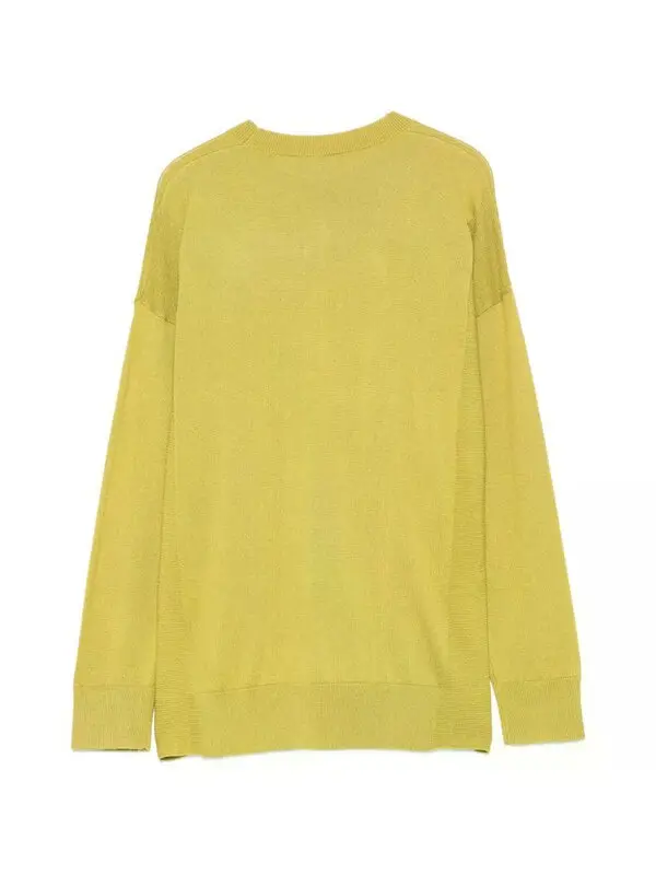 Alpha Studio Crew Neck Sweater With Side Slits