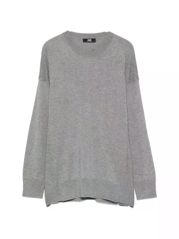 Alpha Studio Side-slit Crew Neck Sweater
