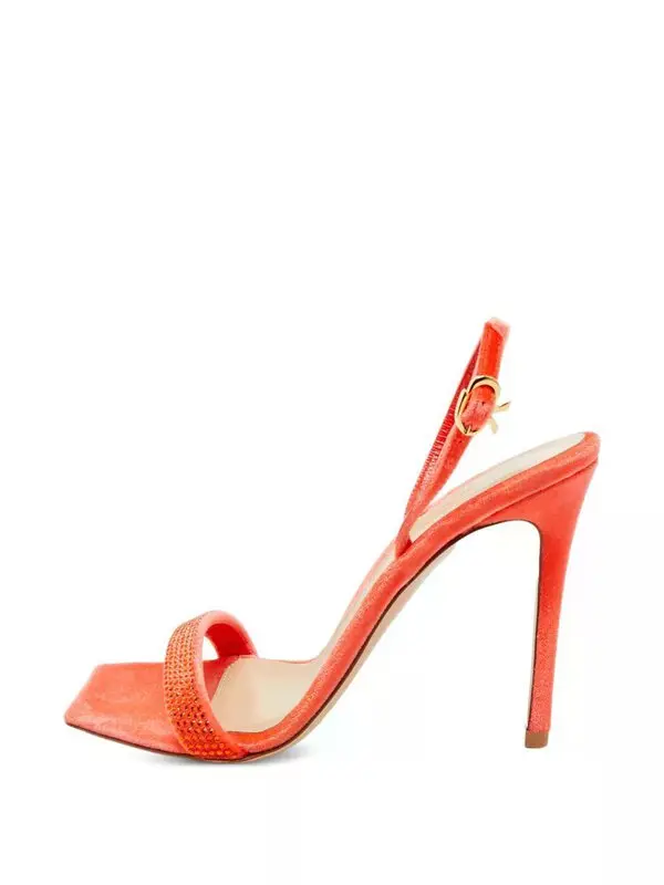 GIANVITO ROSSI Britney Crystal-embellished Slingback Sandals - Red