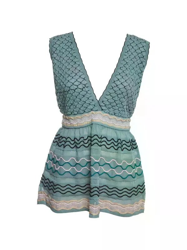 Missoni V-neck Knit Top - Blue